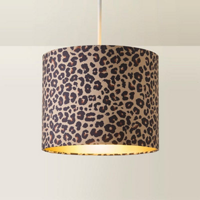 ValueLights Oasis Leopard Print Fabric with Metallic Gold Inner Drum ...