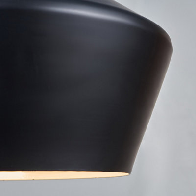 ValueLights Otis Contemporary Matt Black Flared Angular Ceiling Pendant ...