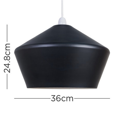ValueLights Otis Contemporary Matt Black Flared Angular Ceiling Pendant ...