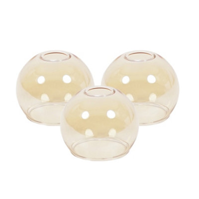 ValueLights Pack of 3 - Extra Small Easy Fit Amber Glass Globe ...