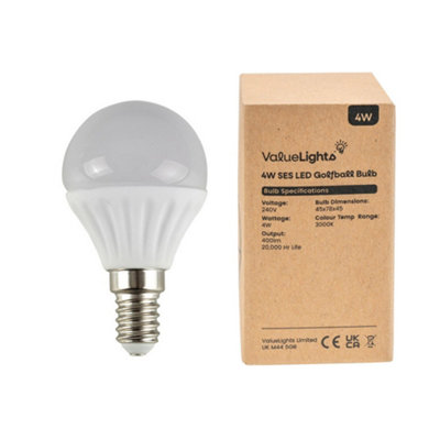 ValueLights Pack of 6 4w LED SES E14 Golfball Energy Saving Long Life ...