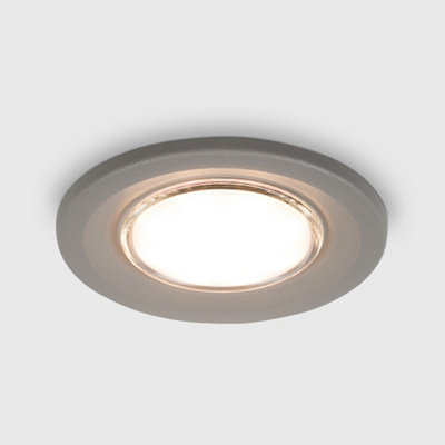 ValueLights Pack of 6 - Fire Rated Grey GU10 Recessed Ceiling Downlight ...