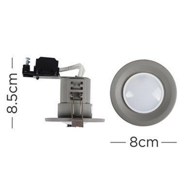 ValueLights Pack of 6 - Fire Rated Grey GU10 Recessed Ceiling Downlight ...