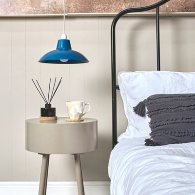 ValueLights Pair Of Blue Metal Easy Fit Living Room Bedroom Ceiling ...