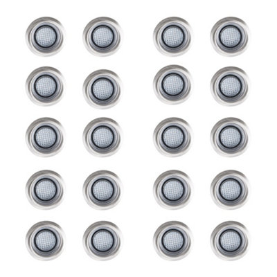 ValueLights Pair Of IP67 Rated 40mm Blue LED Round Garden Decking ...