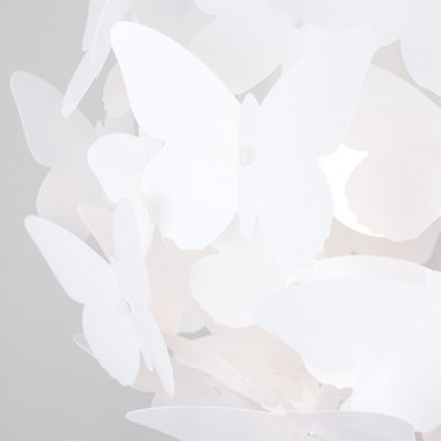 ValueLights Pair Of Modern White Butterfly Girl's Ceiling Pendant ...