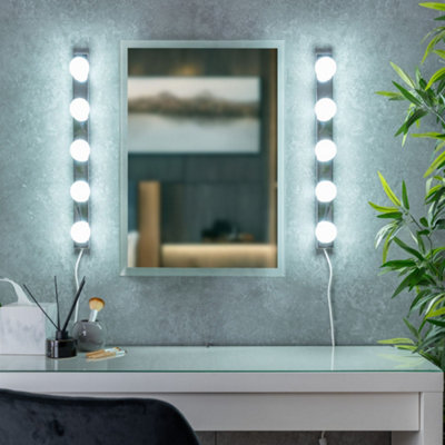 ValueLights Plug in Silver Chrome Hollywood Make Up Dressing Table ...