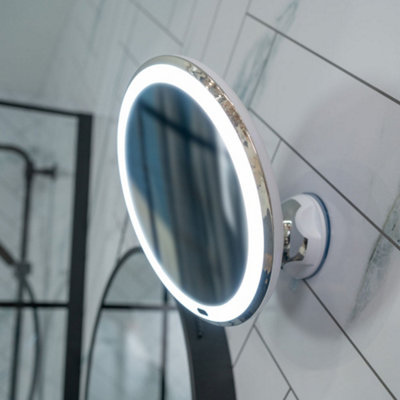 ValueLights Rechargeable Suction Cup Mirror with 5 x Magnification ...
