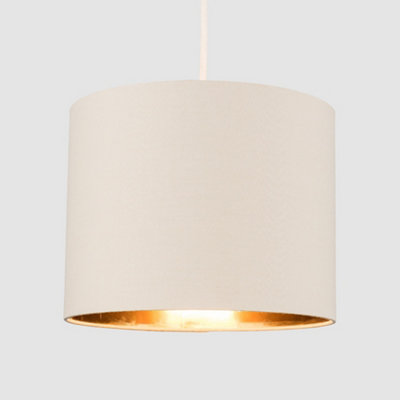 ValueLights Reni Beige and Gold Small Ceiling Pendant Light Shade