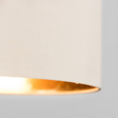 ValueLights Reni Beige and Gold Small Ceiling Pendant Light Shade