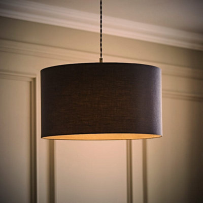 ValueLights Reni Charcoal Fabric Large Ceiling Pendant Lamp Shade