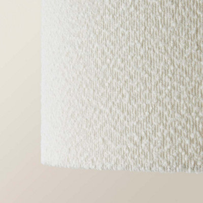 VALUELIGHTS RENI CREAM BOUCLE DRUM CEILING LAMP SHADE (D)45CM