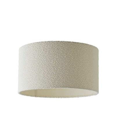 VALUELIGHTS RENI CREAM BOUCLE DRUM CEILING LAMP SHADE (D)45CM