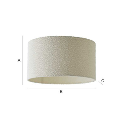 VALUELIGHTS RENI CREAM BOUCLE DRUM CEILING LAMP SHADE (D)45CM