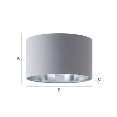 ValueLights Reni Grey and Chrome Large Ceiling Light Shade (D)35cm