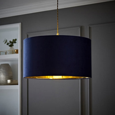 ValueLights Reni Large Navy Velvet with Metallic Chrome Silver Inner ...