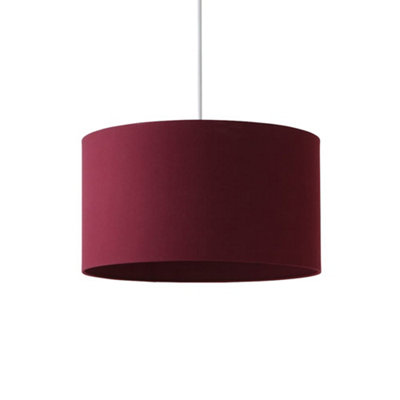 ValueLights Reni Plum Fabric Drum Ceiling Lamp Shade and Bulb (D)45cm