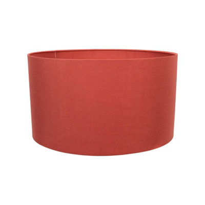 ValueLights Reni Rust Fabric Drum Ceiling Lamp Shade and Bulb (D)35cm