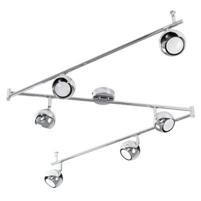 ValueLights Retro Adjustable 6 Way Eyeball Polished Chrome Ceiling ...