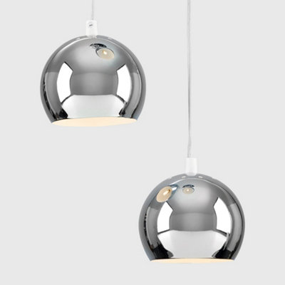 ValueLights Retro Silver Chrome 3 Way Droplet Pendant Ceiling Light