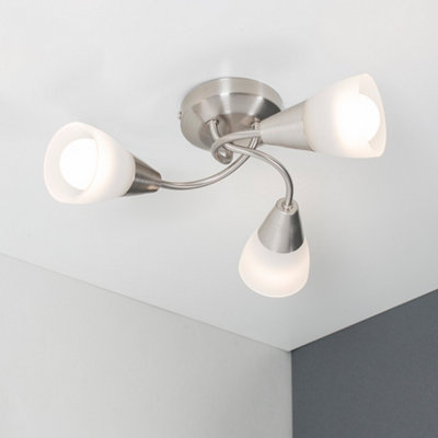 ValueLights Ricardo 3 Way Chrome Ceiling Light Fitting with Frosted ...