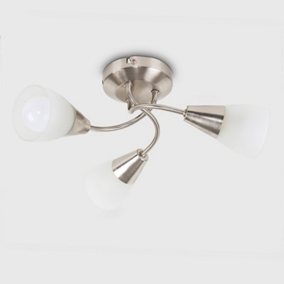 ValueLights Ricardo 3 Way Chrome Ceiling Light Fitting with Frosted ...