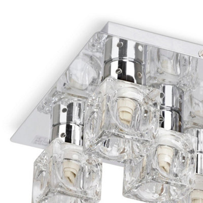 ValueLights Ritz Modern Chrome Ice Cube 5 Way Flush Ceiling Spotlight ...