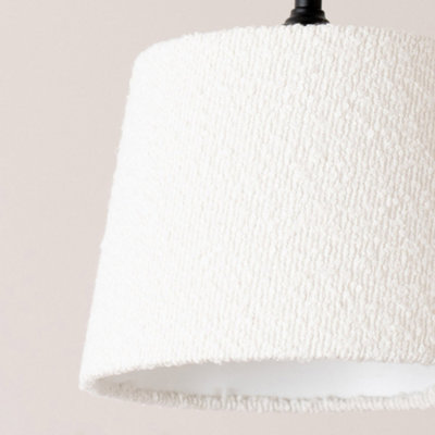 ValueLights Rory Cream Boucle Fabric Tapered Easy Fit Ceiling Table ...