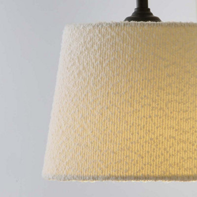 ValueLights Rory Tapered Cream Boucle Lamp Shade 3 Drop Ceiling Pendant ...