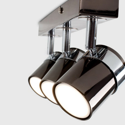 ValueLights Rosie 3 Way Adjustable Black and Polished Chrome Effect ...