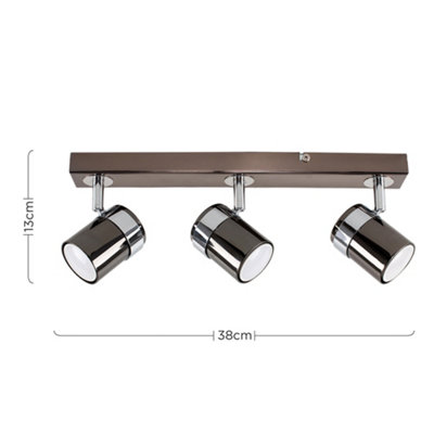ValueLights Rosie 3 Way Adjustable Black and Polished Chrome Effect ...