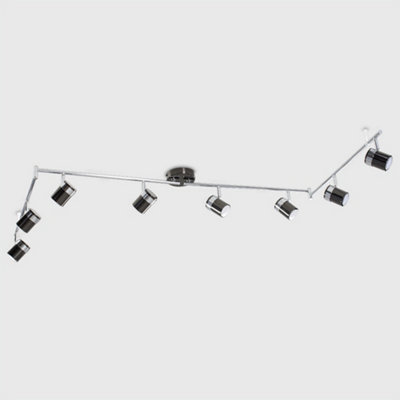 ValueLights Rosie Black Ceiling Bar Spotlight and GU10 Spotlight LED 5W ...