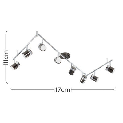 ValueLights Rosie Black Ceiling Bar Spotlight and GU10 Spotlight LED 5W ...