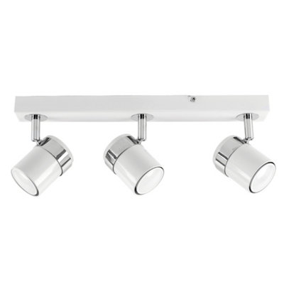 ValueLights Rosie Modern 3 Way Adjustable Heads White and Chrome ...