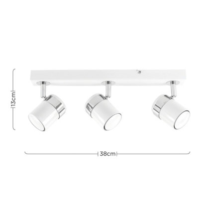 ValueLights Rosie Modern 3 Way Adjustable Heads White and Chrome ...