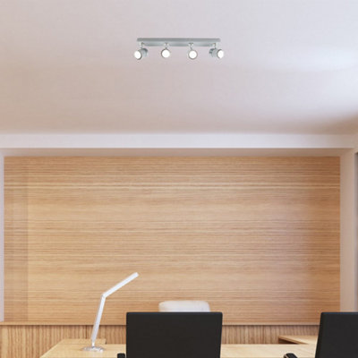 ValueLights Rosie Modern 4 Way Gloss Grey and Silver Chrome Straight ...