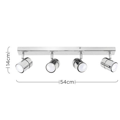 ValueLights Rosie Modern 4 Way Straight Bar Ceiling Spotlight Fitting ...