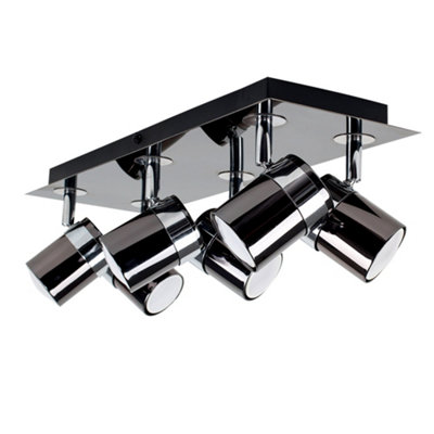 ValueLights Rosie Modern Rectangular 6 Way Adjustable Ceiling Spotlight ...