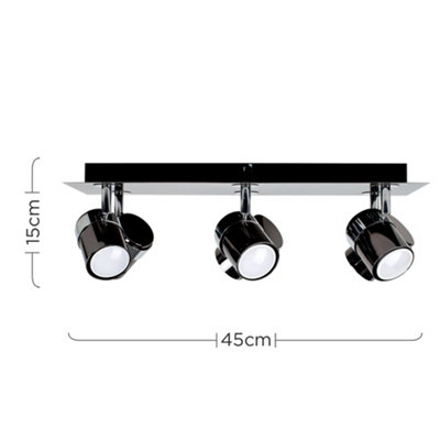 ValueLights Rosie Modern Rectangular 6 Way Adjustable Ceiling Spotlight ...