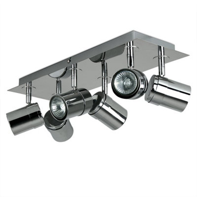 ValueLights Rosie Modern Rectangular 6 Way Adjustable Ceiling Spotlight ...