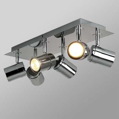 ValueLights Rosie Modern Rectangular 6 Way Adjustable Ceiling Spotlight ...