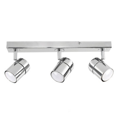 ValueLights Rosie Silver Ceiling Bar Spotlight and GU10 Spotlight LED ...