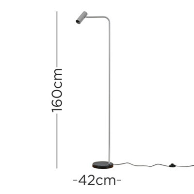 ValueLights Selbourne Modern Cool Grey and Black GU10 Angled Floor Lamp ...
