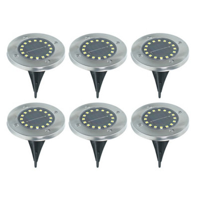 ValueLights Set of 6 - Solar Decking Lights, Solar Powered Ground ...