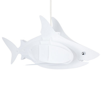 ValueLights Shark White Ceiling Pendant Shade and E27 GLS LED 6W Warm ...
