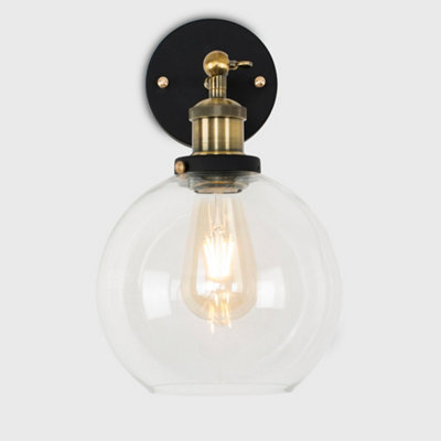 ValueLights Sheridan Black Indoor Wall Light and E27 Pear LED 4W Warm ...