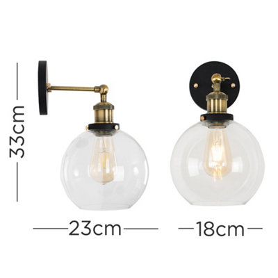 ValueLights Sheridan Black Indoor Wall Light and E27 Pear LED 4W Warm ...