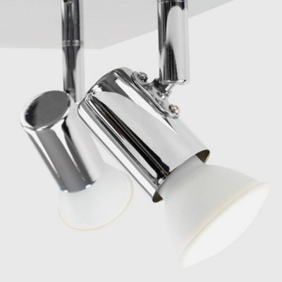 ValueLights Silver Ceiling Bar Spotlight and GU10 Spotlight LED 5W Cool ...