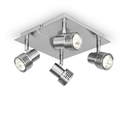ValueLights Silver Ceiling Bar Spotlight and GU10 Spotlight LED 5W Cool ...