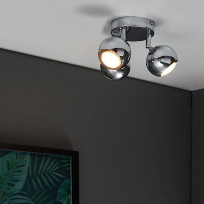 ValueLights Silver Ceiling Bar Spotlight and GU10 Spotlight LED 5W Cool ...